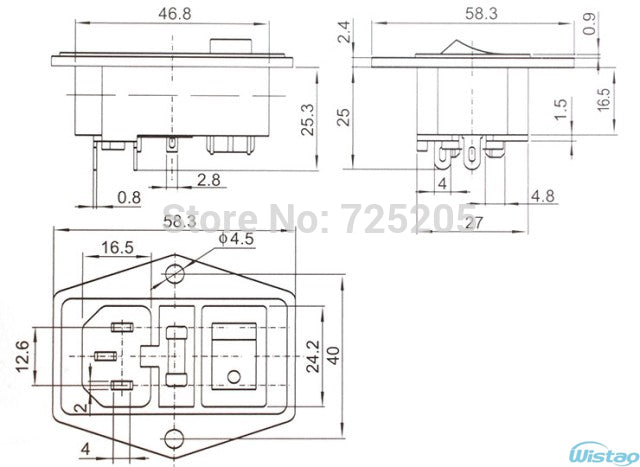 AC Power Socket 10A250V Archarm 4N Pure Copper Gold-plated Terminals ...