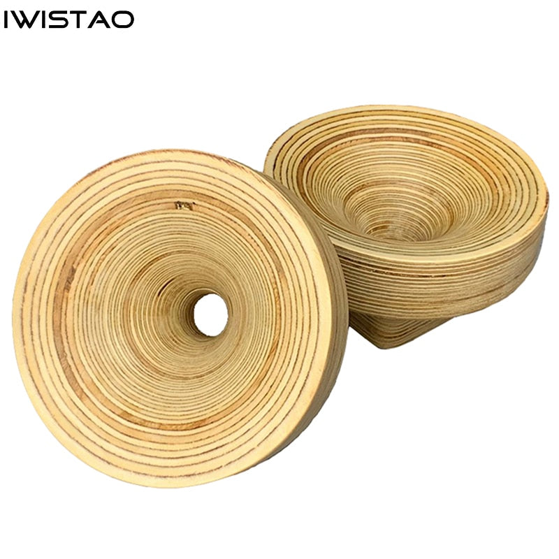 IWISTAO 2 Inch Throat Speaker Horn Circle Horn Index 1 Pair Solid Wood ...