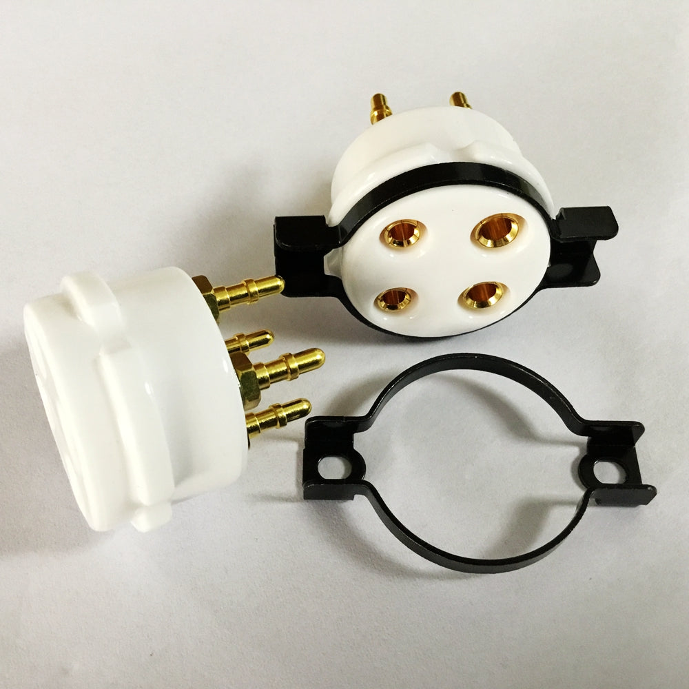4-pin Gold Plated Vacuum Tube Socket Big Four Pins 2A3 5Z3 6A3 300A ...